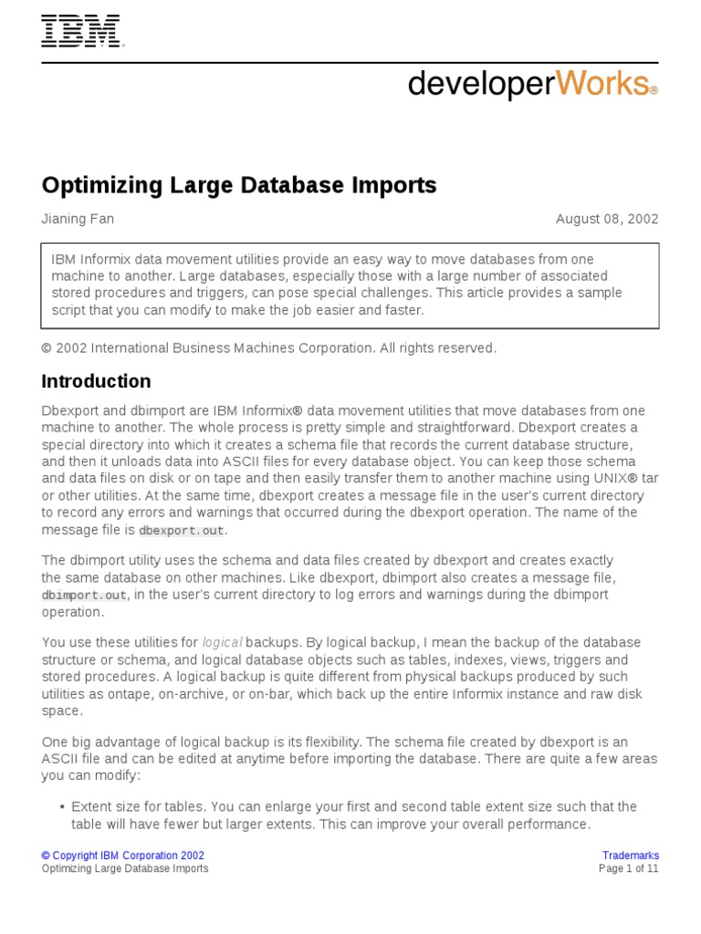 Improving Dbexport Dbimport | PDF | Database Transaction | Databases