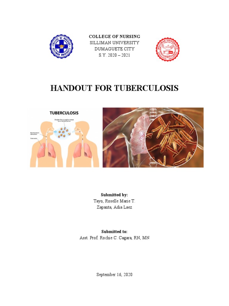 Handout For Tuberculosis: Silliman University Dumaguete City S.Y. 2020 ...