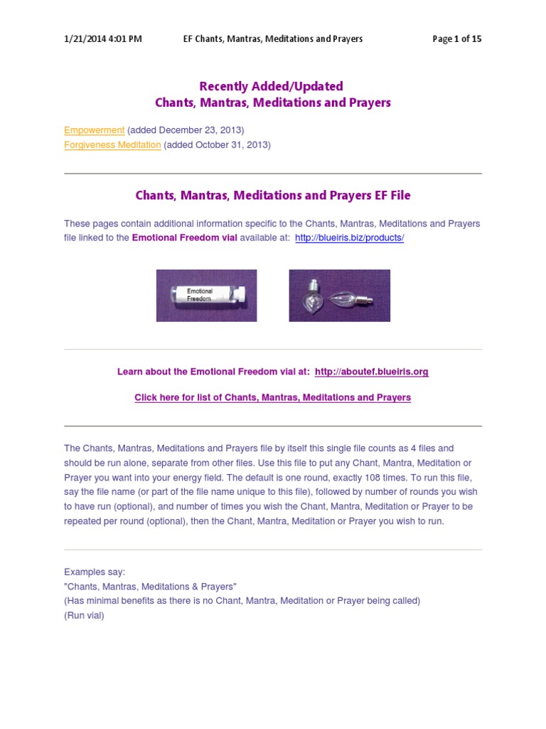 Recently Added/Updated Chants, Mantras, Meditations and Prayers | PDF ...