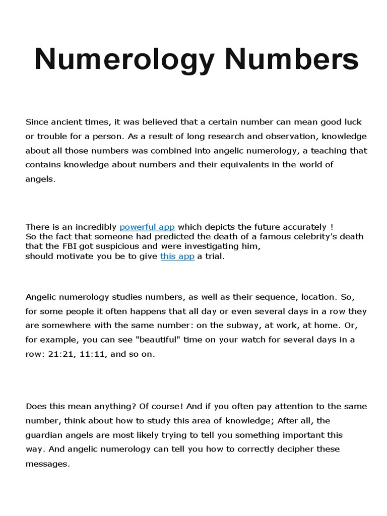 Horoscope and Numerology Numbers | PDF | Luck | Numbers