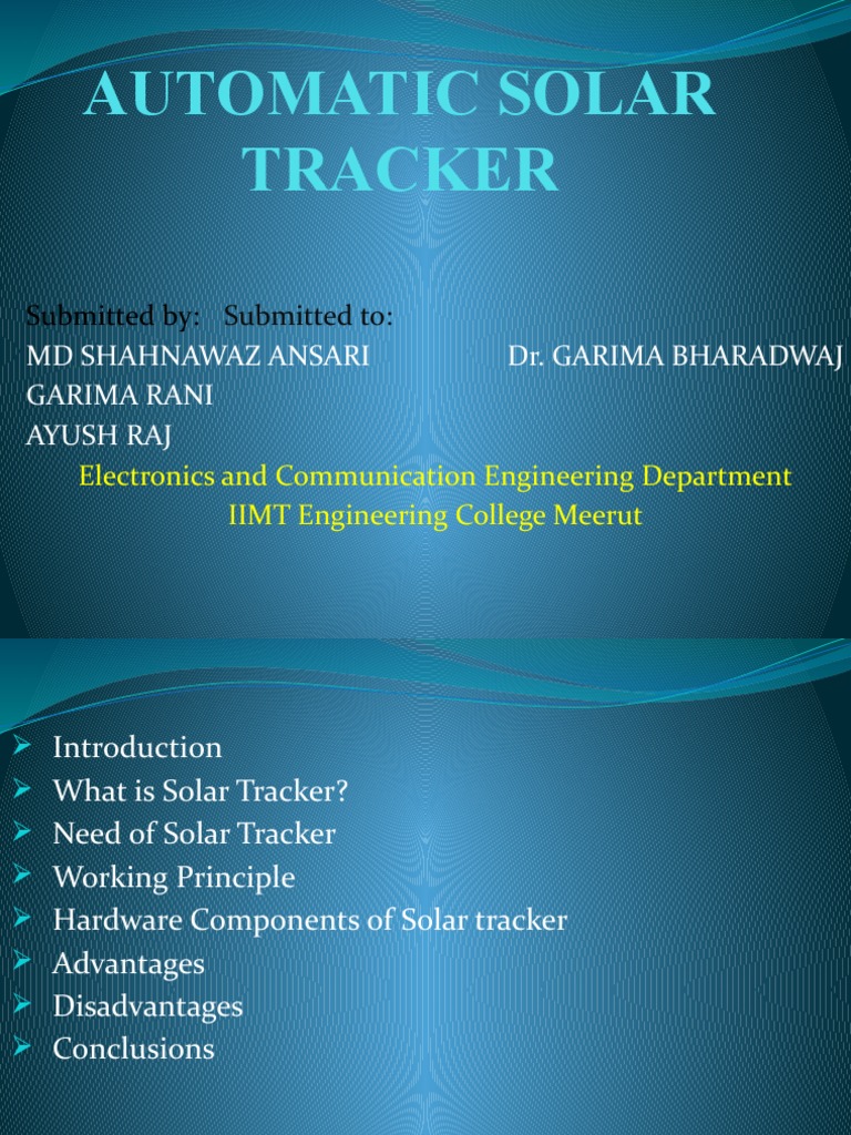 Automatic Solar Tracker-2 | PDF | Solar Panel | Energy Production