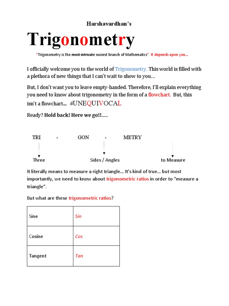 Trigonometry Flowchart 3 | PDF | Trigonometric Functions | Trigonometry