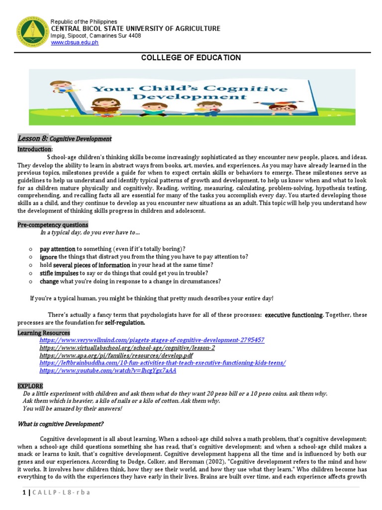 Understanding Cognitive Development in Children | PDF | Cognitive ...
