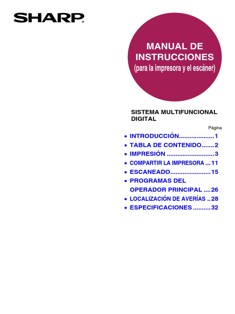 Sharp Ar m207 Guia Del Usuario | PDF | Impresora (Computación) | Escáner de imagen