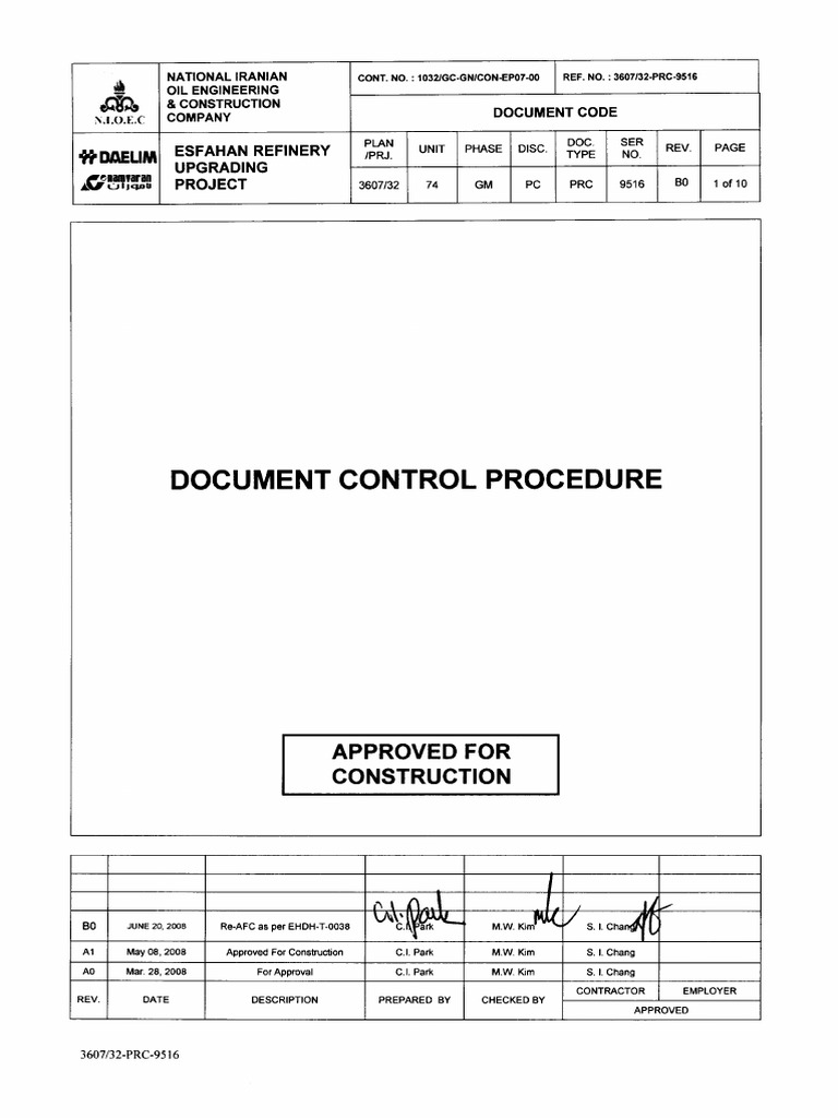 Document Control Procedure PDF | PDF