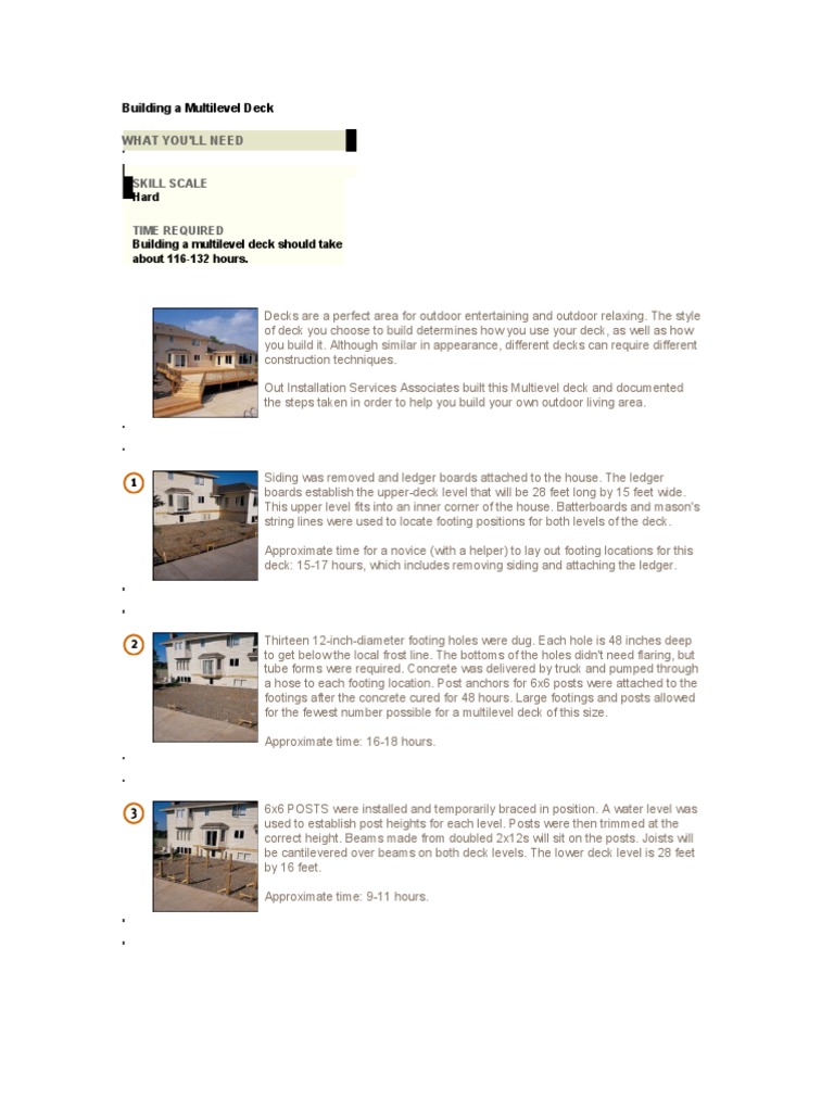 Building A Multilevel Deck | PDF | Deck (Ship) | Framing (Construction)