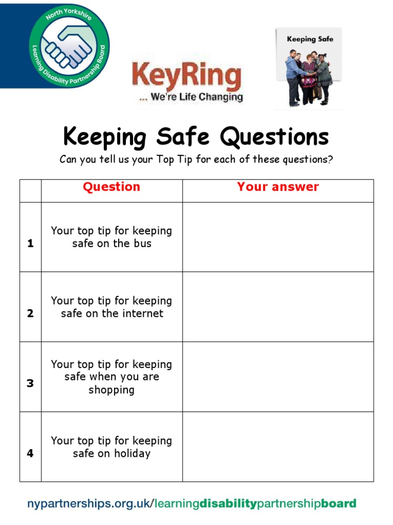 Keeping Safe Questions: Your Answer | PDF | Self-Improvement | Wellness