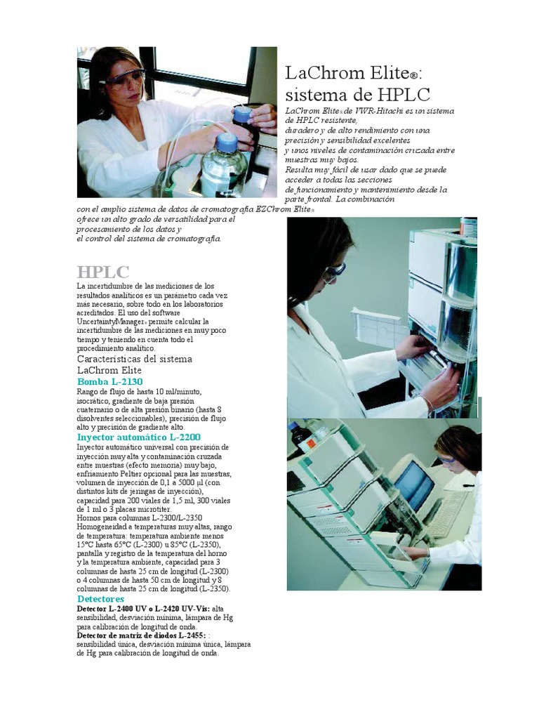 LaChrom Elite | PDF | Cromatografía líquida de alto rendimiento | Química