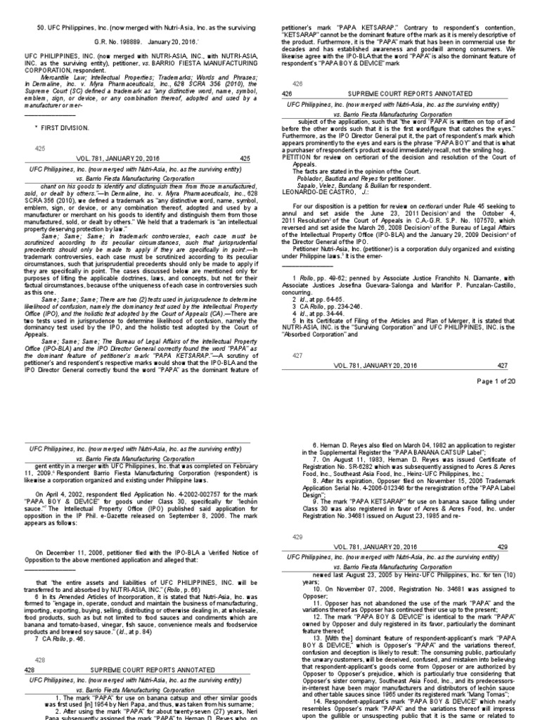 UFC Philippines, Inc. (Now Merged With Nutri-Asia, Inc. As The ...