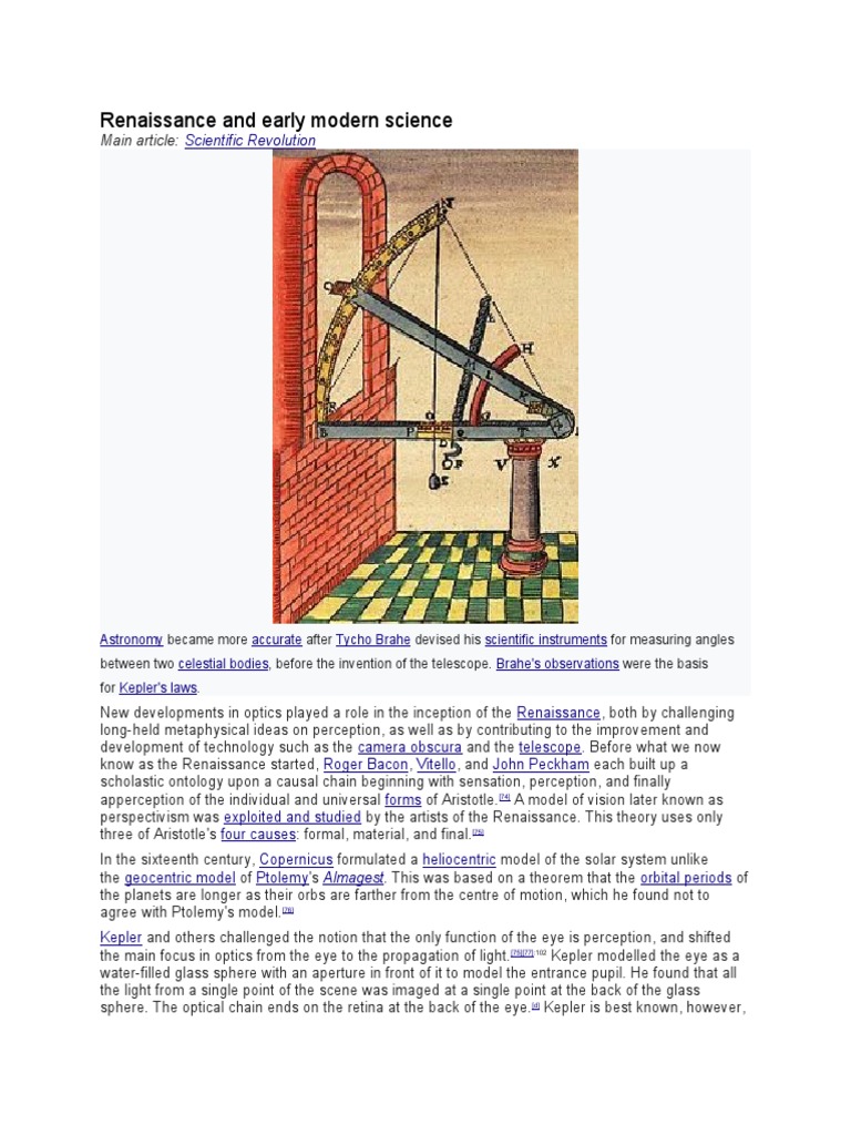 Renaissance and Early Modern Science: Scientific Revolution | PDF ...