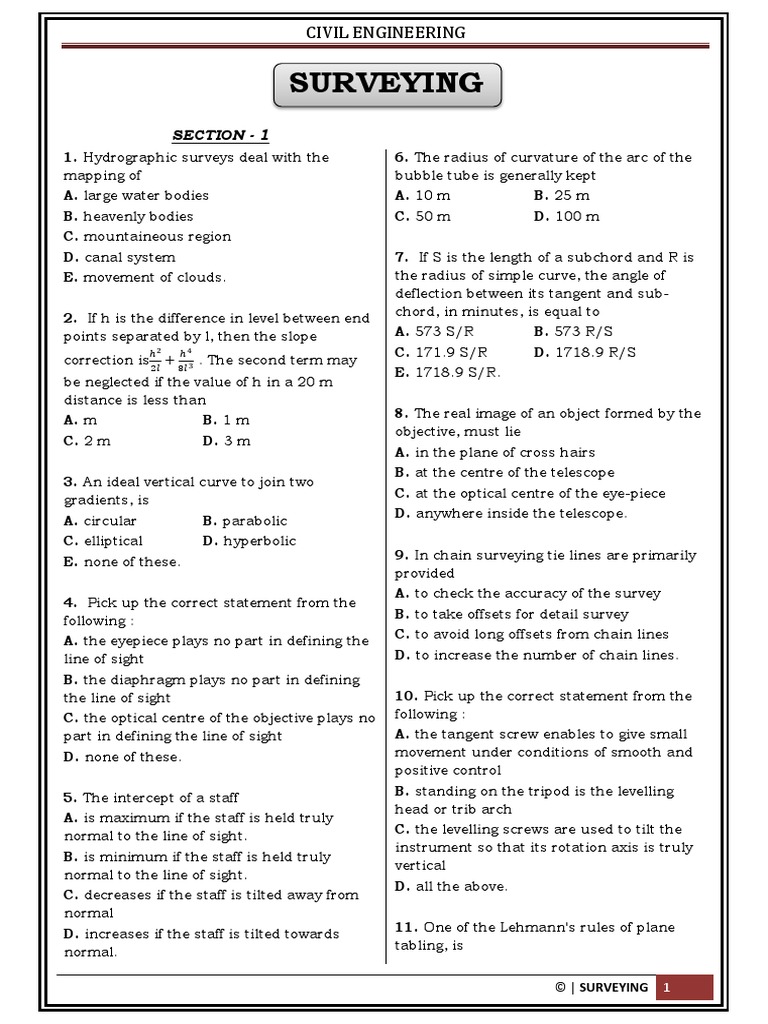 Surveying: Civil Engineering | PDF | Surveying | Angle