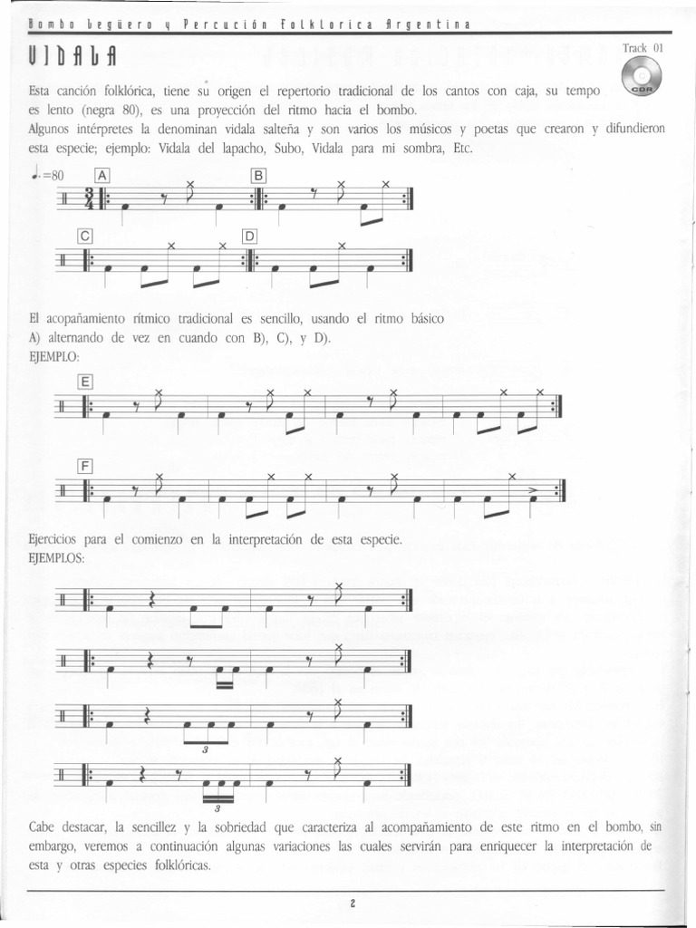 Ritmos y Ejemplos de Vidala Folklórica | PDF | Ritmo | Las artes escénicas