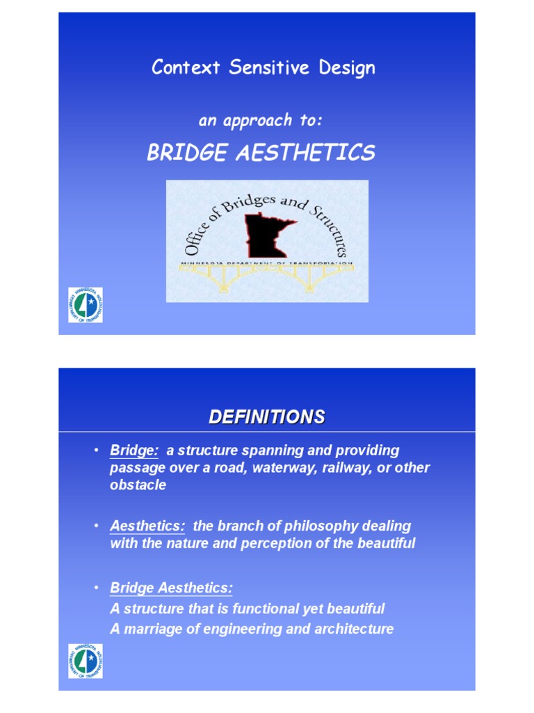Bridge Aesthetics: Context Sensitive Design | PDF | Bridge | Traffic