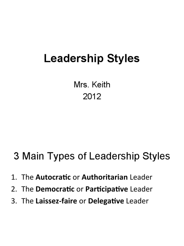 Leaderships Styles Powerpoint | PDF | Servant Leadership | Influence ...