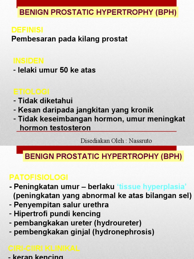 Benign Prostatic Hypertrophy (BPH) : Definisi | PDF