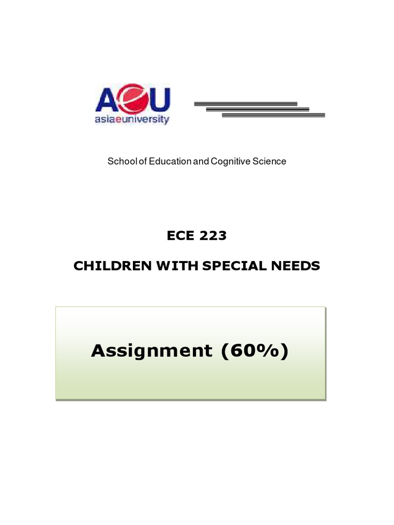 ECE223.ASSIGNMENTS Children - Special.Needs PDF | PDF | Plagiarism | Essays