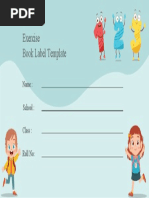 Exercise Book Label Template
