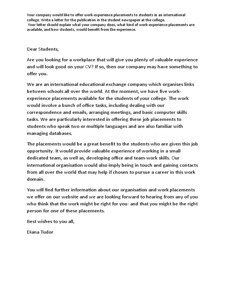 International Company Job Offer | PDF