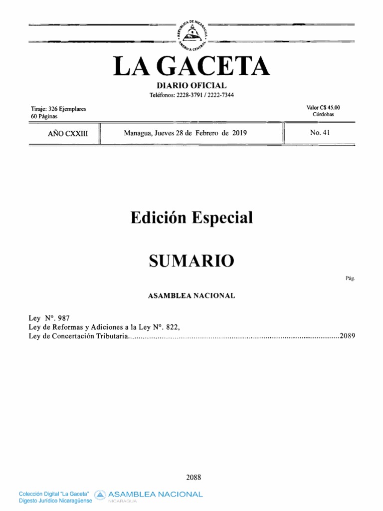 Reforma LCT 2019 Gaceta No. 41 PDF | PDF | Panes | Maíz