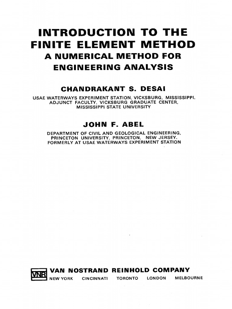 Chandrakant S. Desai, John Fredrick Abel - Introduction To The Finite Element Method - A ...