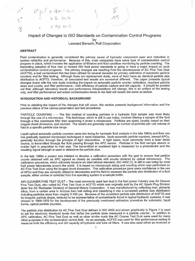 Abstract ISO4406-NAS 1638 PDF | PDF