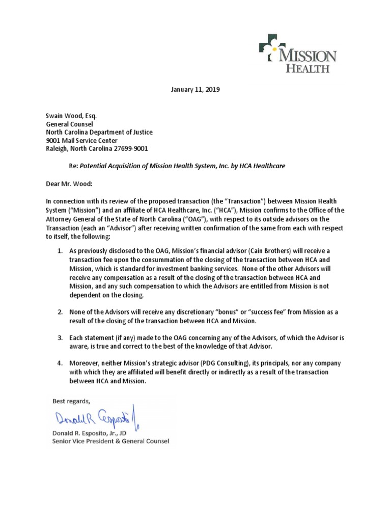 Mission Representations Letter | PDF