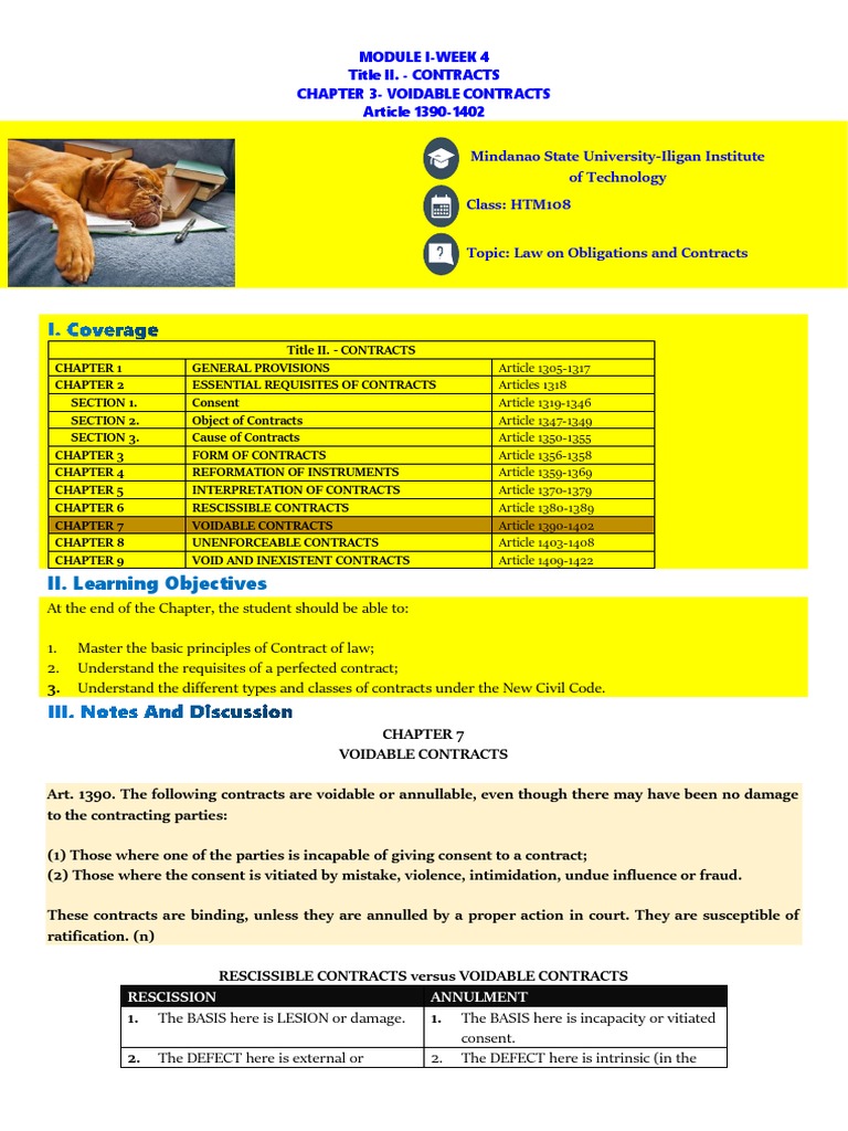 Understanding Voidable Contracts in Law | PDF | Annulment | Ratification