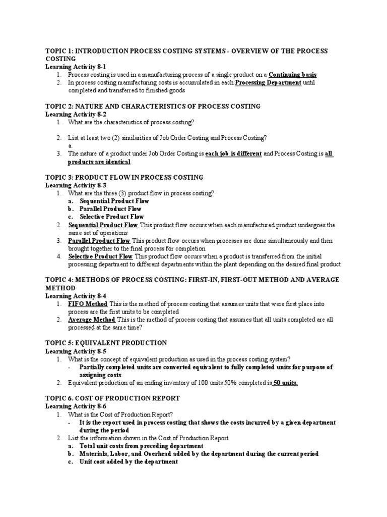 MODULE 8 Learning Activity 1-8 | PDF | Cost | Business