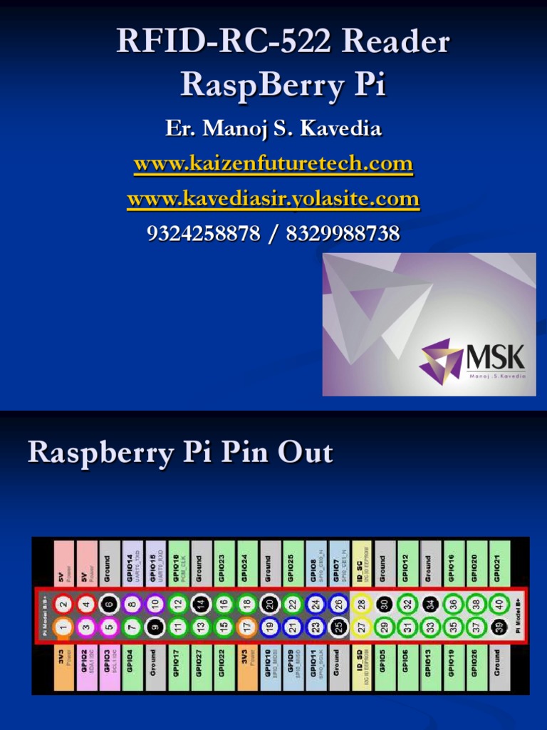 Rfid-Rc-522 Reader Raspberry Pi: Er. Manoj S. Kavedia | PDF | Digital ...