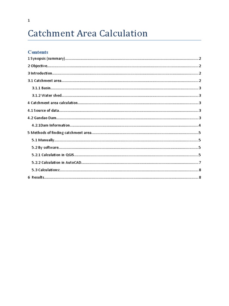 Catchment Area Calculation | PDF | Drainage Basin | River