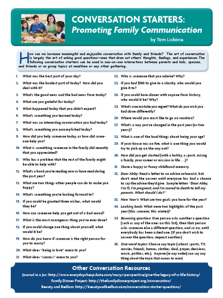 Conversation Starters1 PDF | PDF