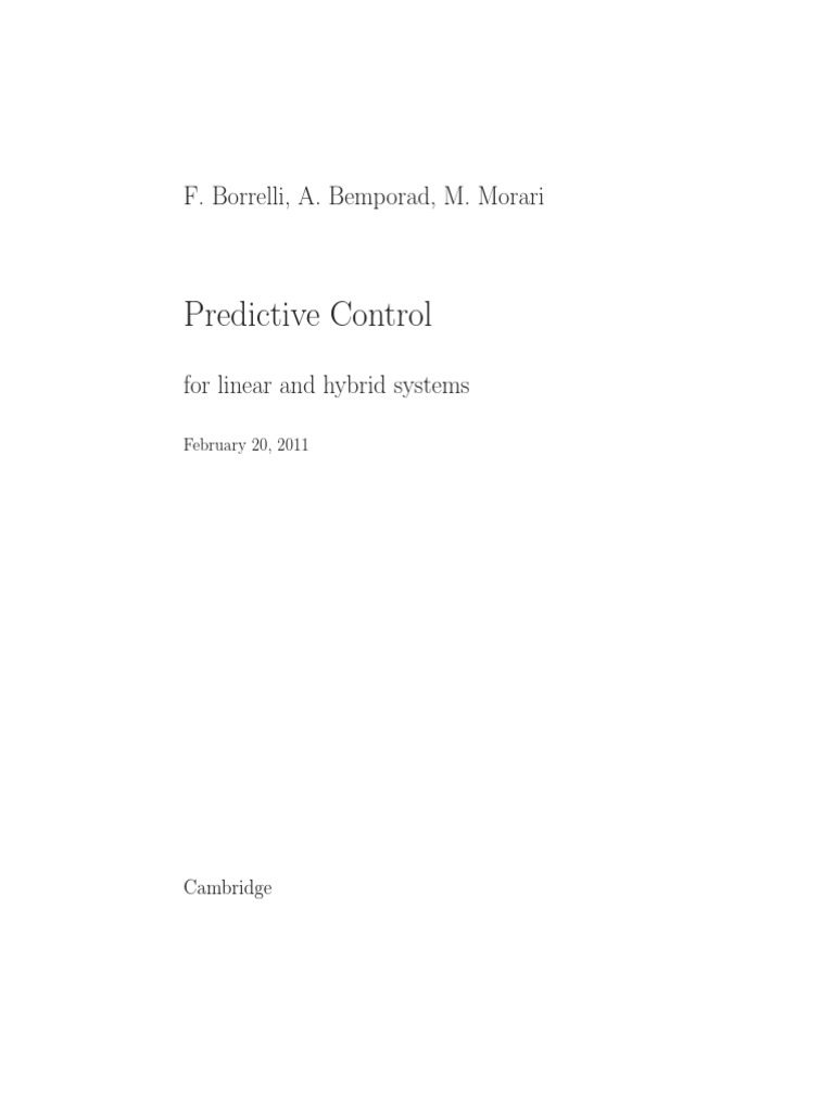 Borelli Predictive Control PDF | PDF | Optimal Control | Mathematical Optimization