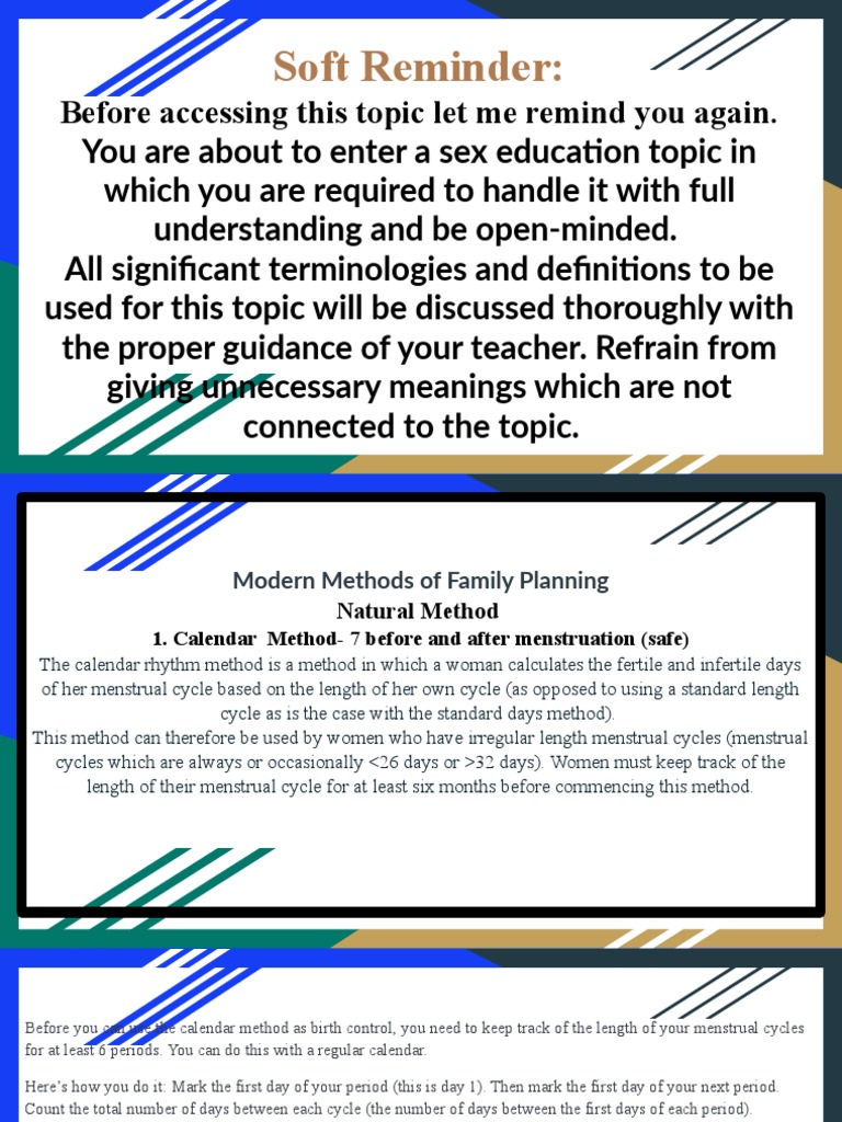 Modern Methods of Family Planning | PDF | Birth Control | Combined Oral ...