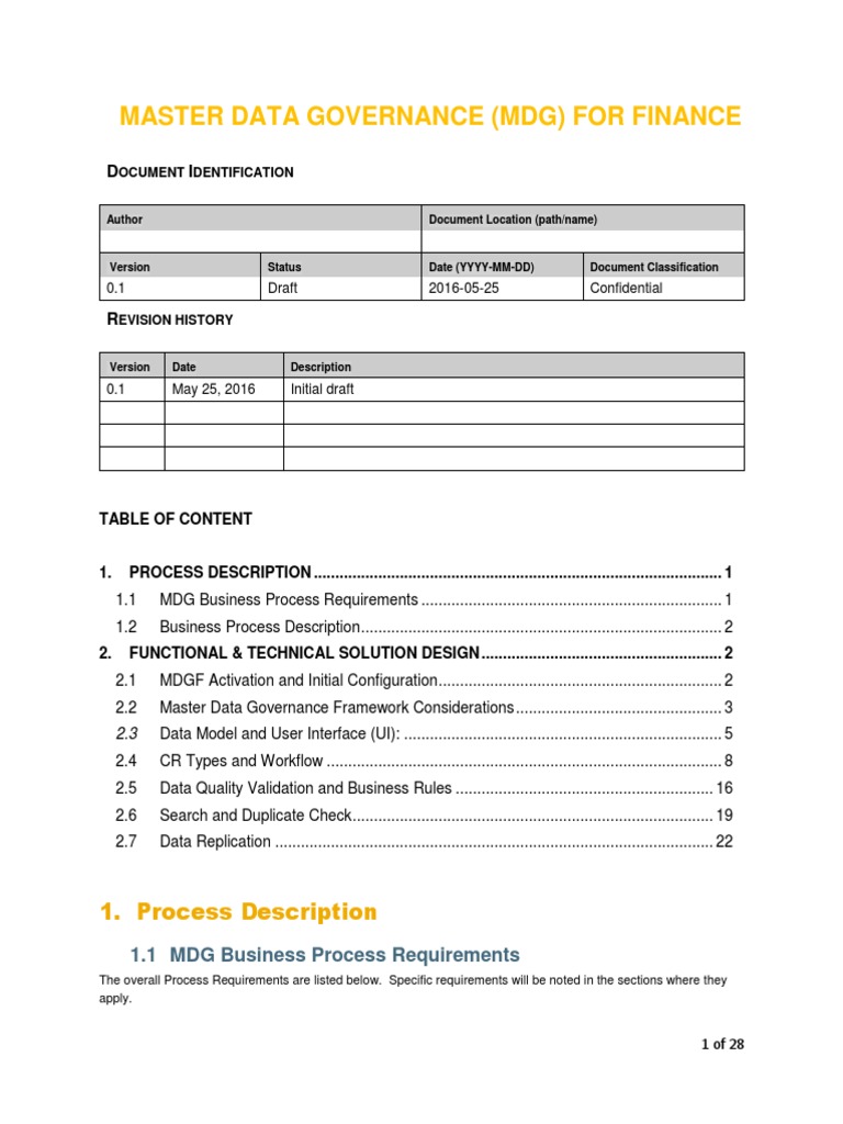 MDG-F Technical Document PDF | PDF | Data Model | Relational Database