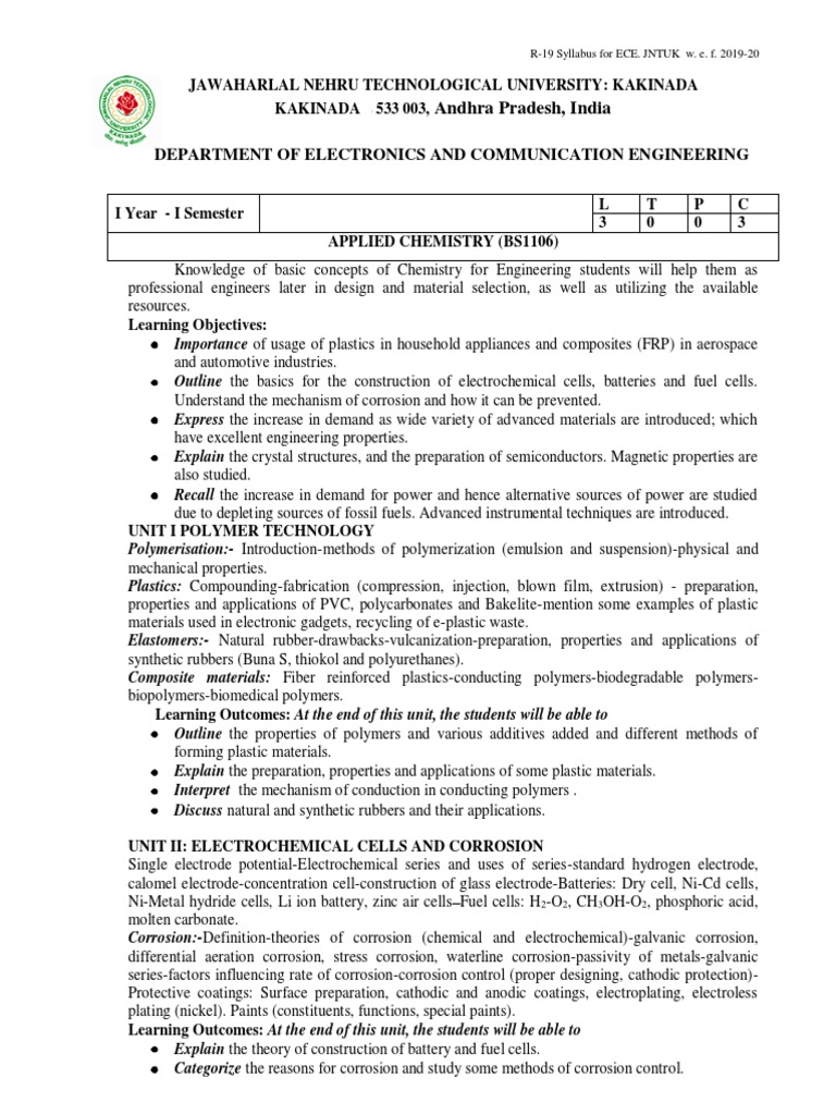 Engineering Chemistry Syllabus | PDF | Corrosion | Semiconductors