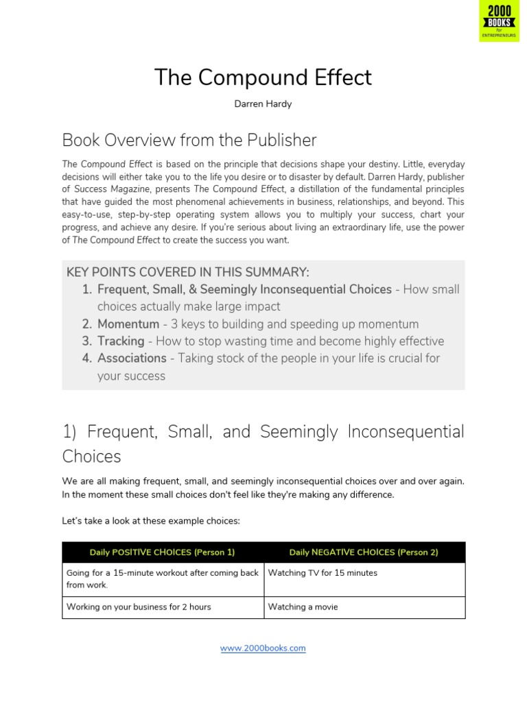 The Compound Effect: Book Overview From The Publisher | Download Free ...