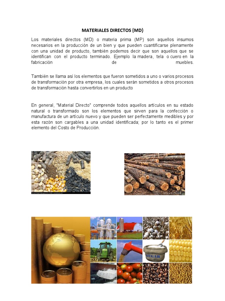 Materiales Directos | PDF | Costo | Materia prima