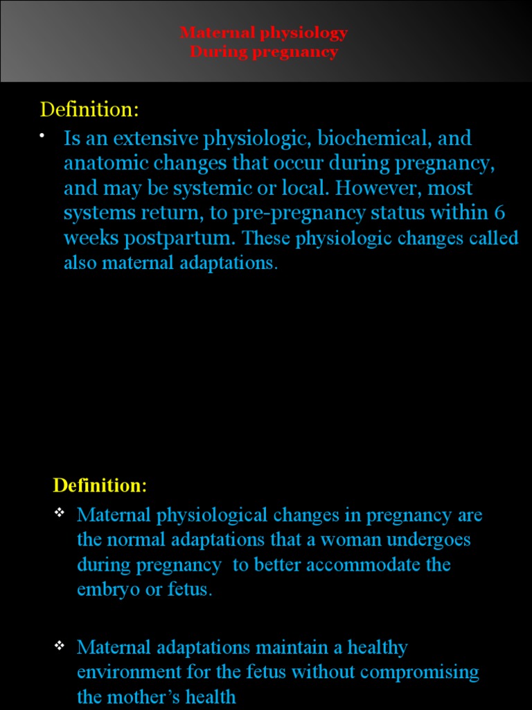 Maternal Physiology Changes in Pregnancy | PDF | Blood Pressure | Kidney