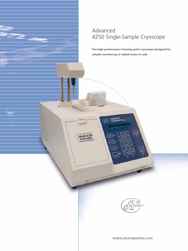 Advanced 4250 Single-Sample Cryoscope | PDF | Melting Point | Milk