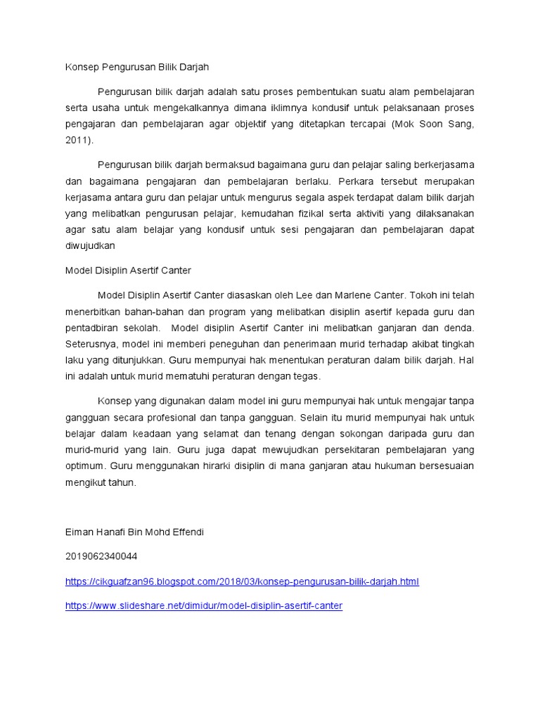 Konsep Pengurusan Bilik Darjah | PDF