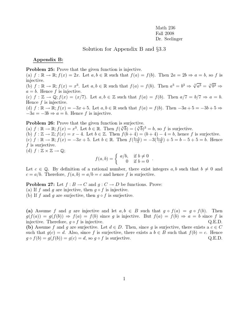 Solution For Appendix B and 3.3 | PDF | Mathematical Relations ...