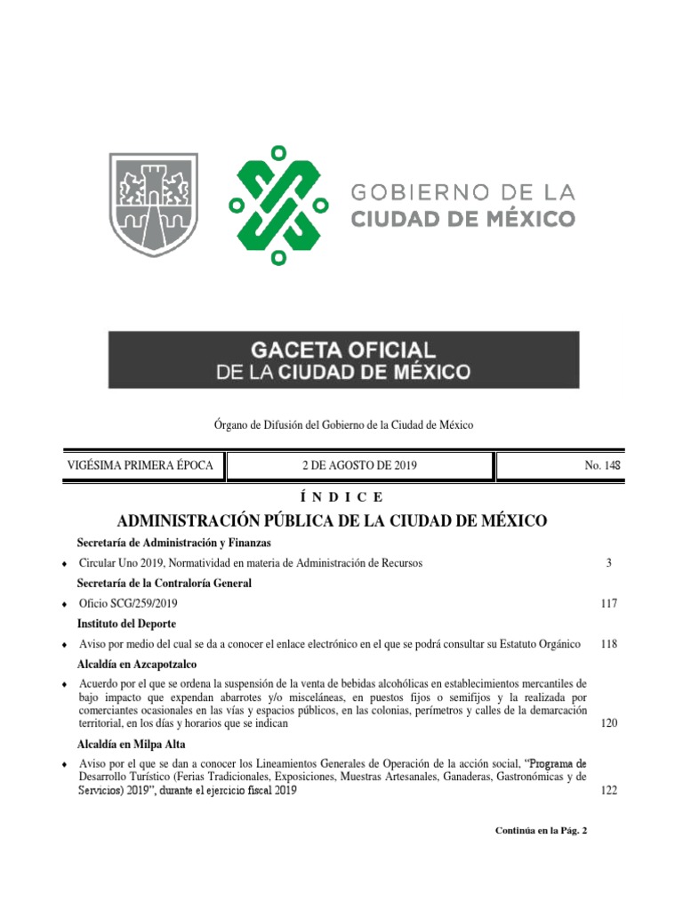 02.08.2019 Circular Uno 2019 | PDF | Administración Pública | Ciudad de ...