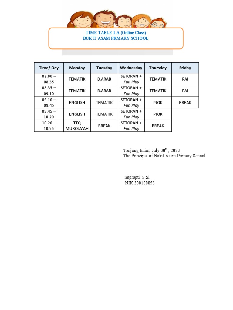 Online Class Time Table | PDF