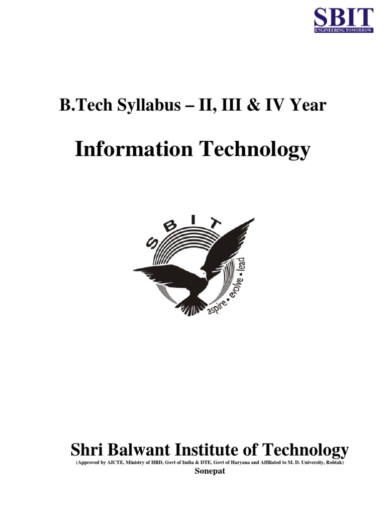 B.Tech IT Syllabus: Years 2-4 | PDF | Fourier Transform | Personal ...