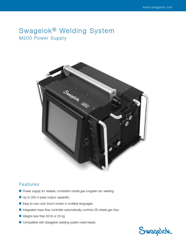 Swagelok Welding System: M200 Power Supply | PDF | Power Supply | Welding