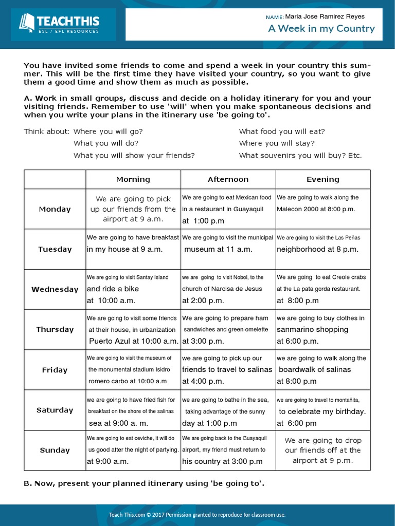 A Week in My Country - Interactive Version | PDF | Foods