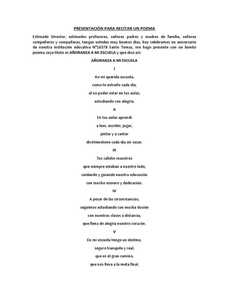 Presentación para Recitar Un Poema | PDF