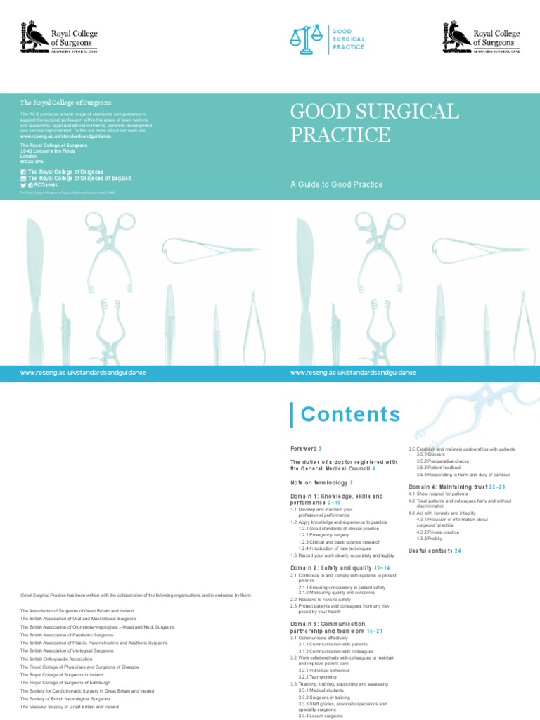 RCS - Good Surgical Practice - Guide PDF | PDF | Surgery | Patient