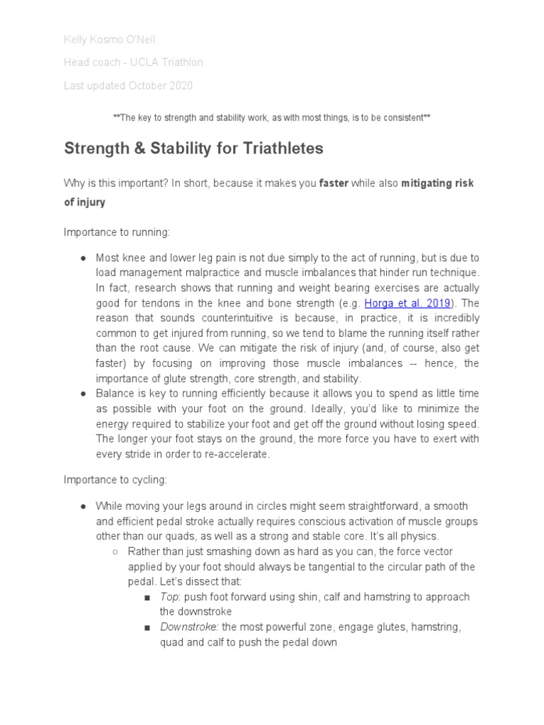 Strength and Stability Exercises For Running, Biking, and Swimming ...