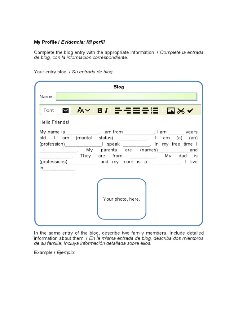 Create Your English Profile Blog | PDF